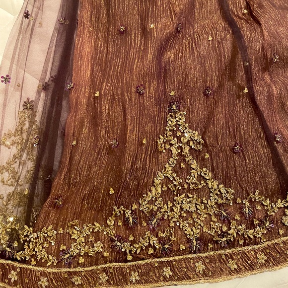 Lehengas | Beautiful Rustic Golden Brown Indian Lengha With Intricate ...